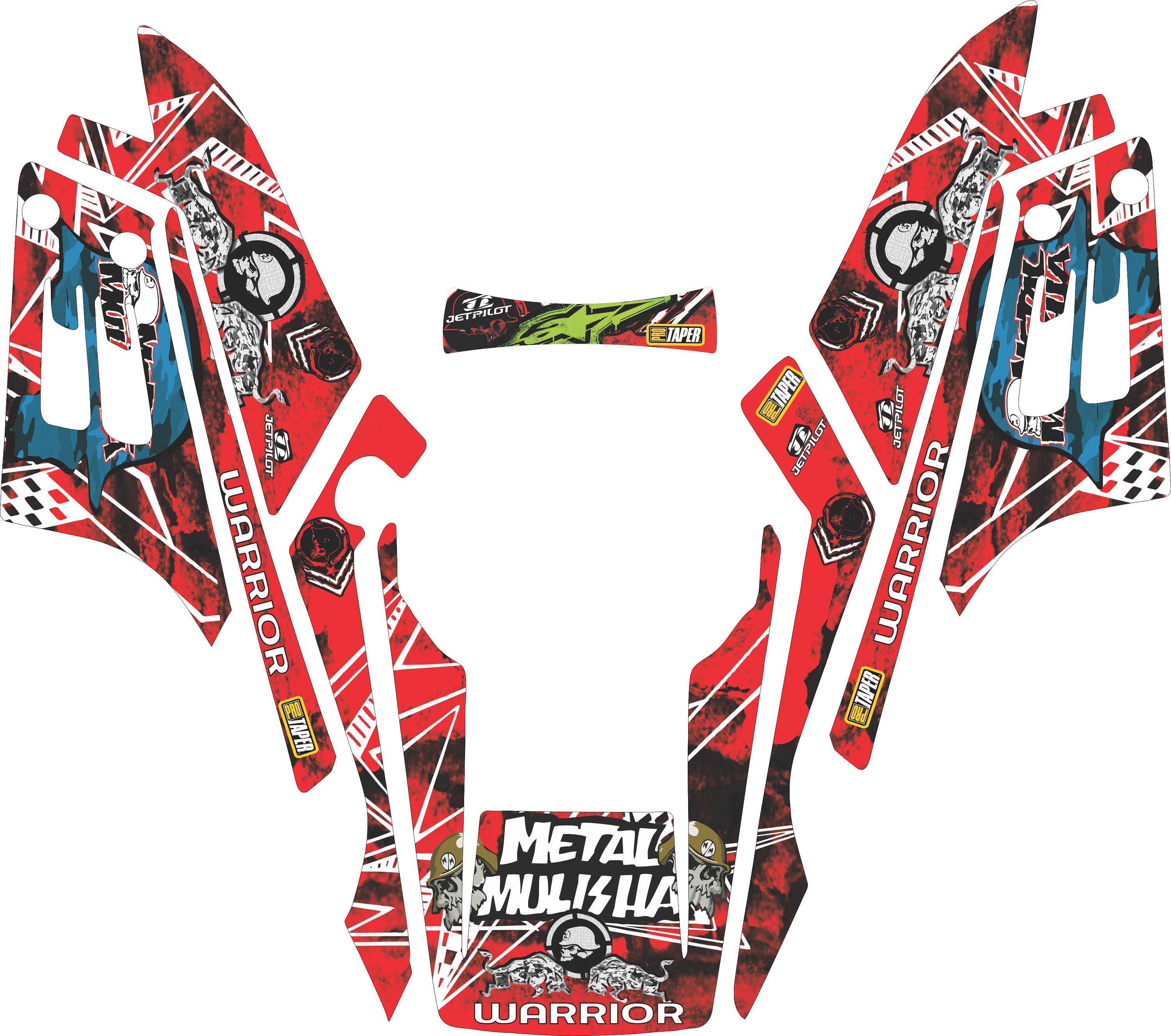 Yamaha Warrior 350 Full Graphics Kit Stickers Decals Atv - Etsy