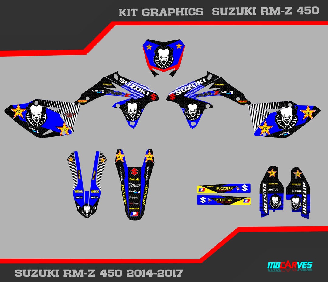 Suzuki Full Graphics RMZ 450 2017 Decals Stickers Kit Motocross - Etsy