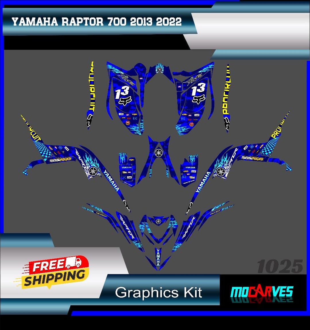 Fits Yamaha Raptor 700R Graphics Kit 2013 to 2023 Raptor700r Decals ...