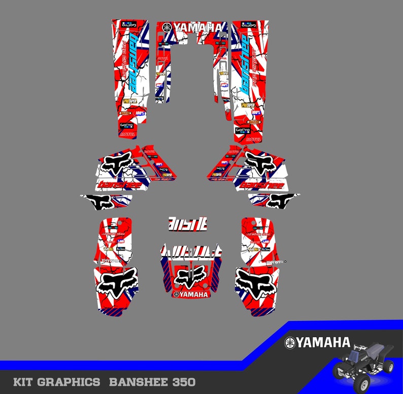 Yamaha Banshee 350 Full Graphics Kit Stickers Decals Atv - Etsy
