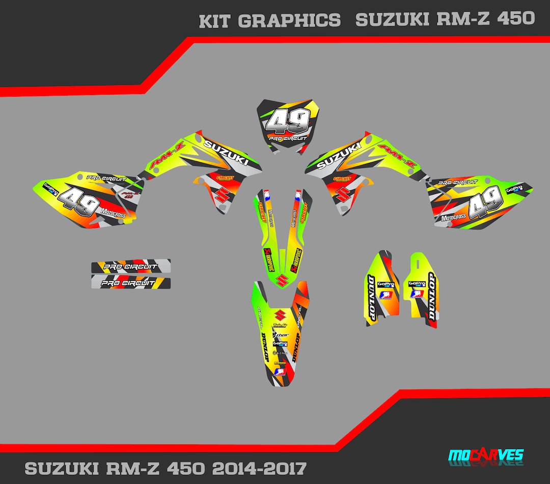 Suzuki Full Graphics RMZ 450 2017 Decals Stickers Kit Motocross - Etsy