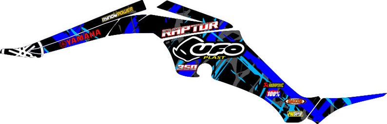 YAMAHA Raptor 350 Graphics Kit 2004 2006 2009 to 2014 Decals Stickers ...