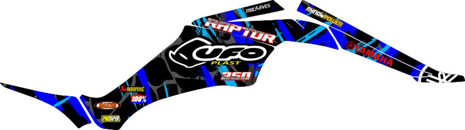 YAMAHA Raptor 350 Graphics Kit 2004 2006 2009 to 2014 Decals Stickers ...