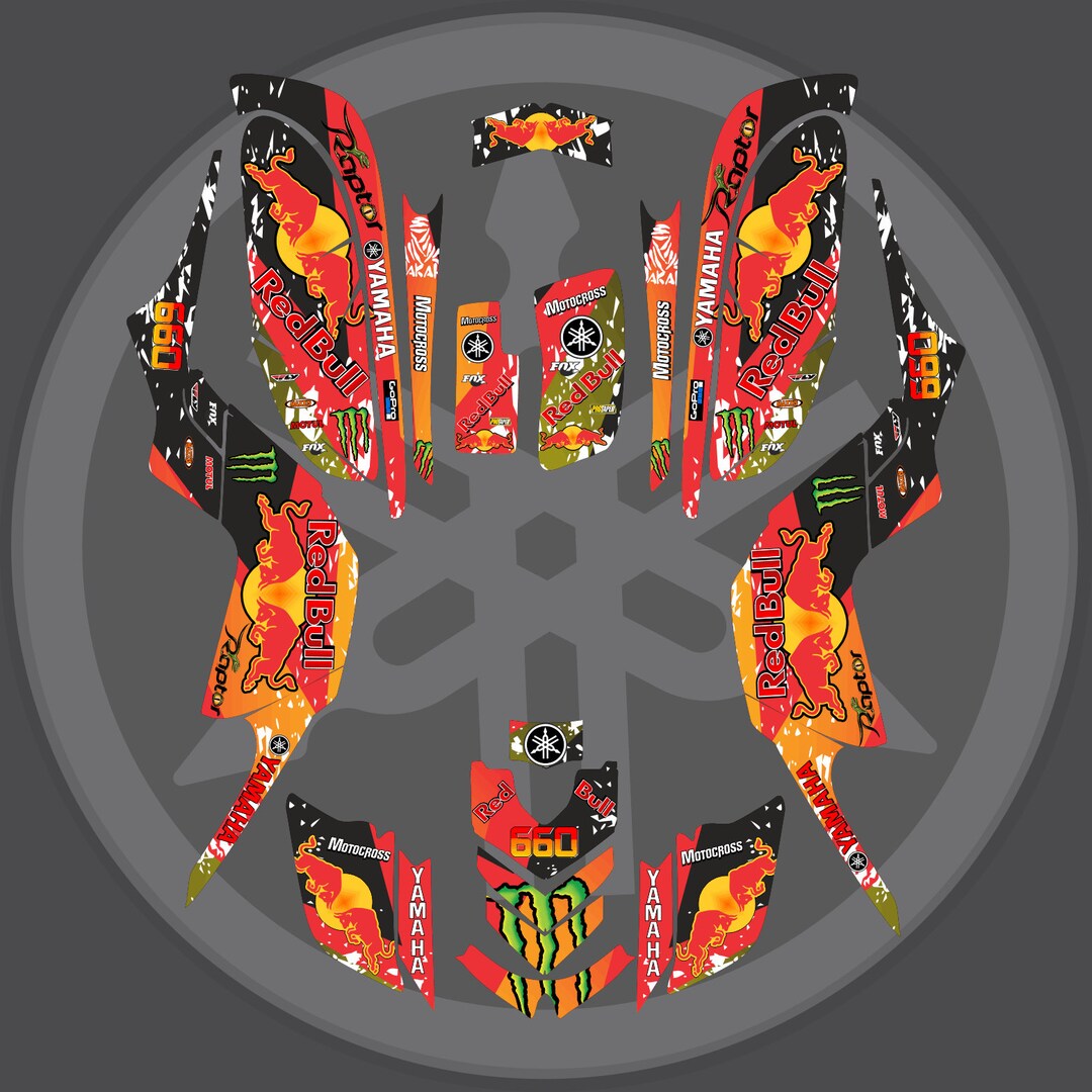YAMAHA RAPTOR 660 660R Full Graphics Decals Stickers Kit Atv - Etsy