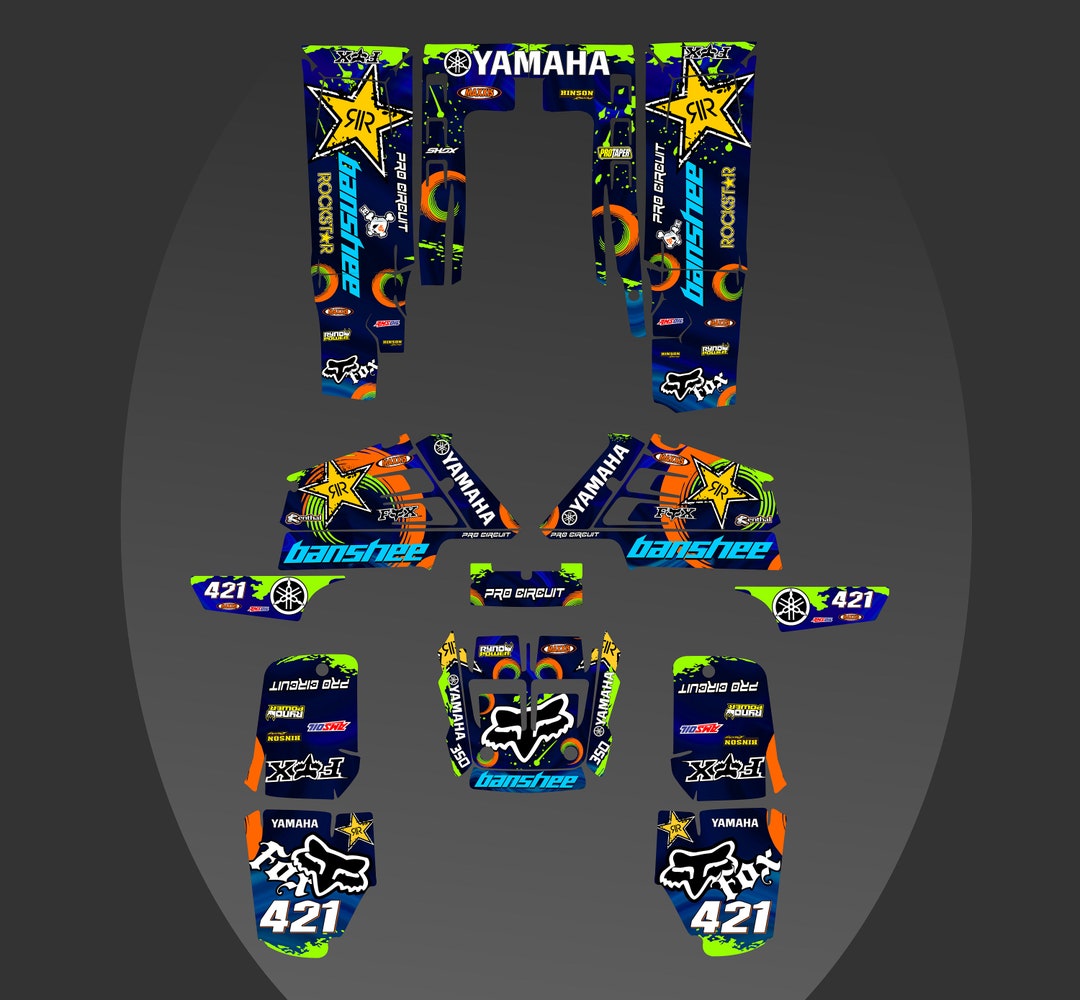 Yamaha Banshee 350 Full Graphics Kit Stickers Decals Atv - Etsy