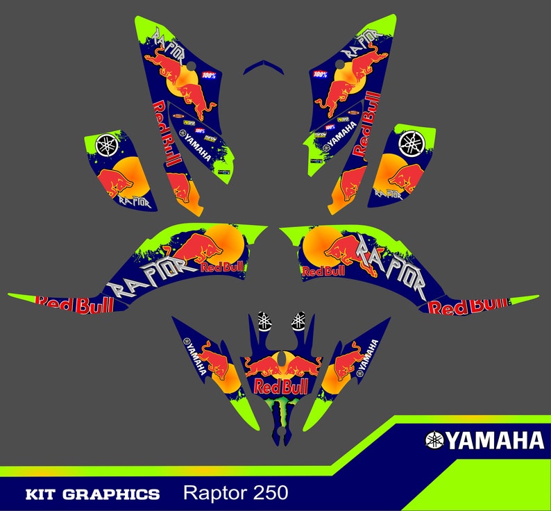 Fits Yamaha Raptor 250graphic Kit Decals Stickers Vinyl Atv Utv - Etsy