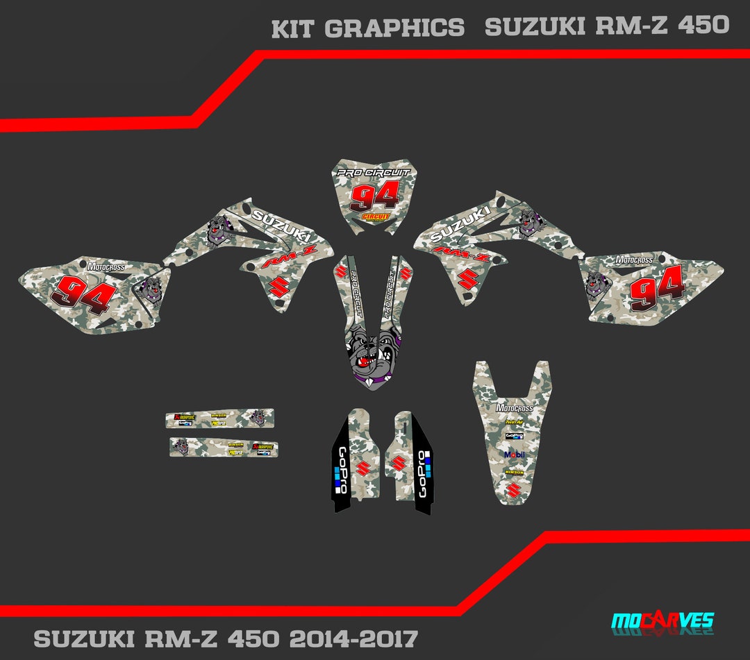 Suzuki Full Graphics RMZ 450 2017 Decals Stickers Kit Motocross - Etsy