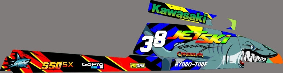 Kawasaki 550sx Jet Ski Graphics Kit Decal Decal Stickers Kawasaki 550 ...