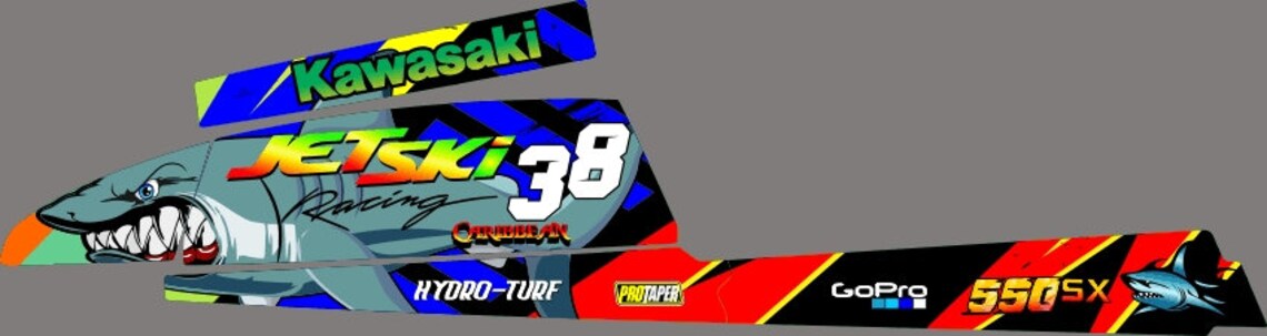 Kawasaki 550sx Jet Ski Graphics Kit Decal Decal Stickers Kawasaki 550 ...