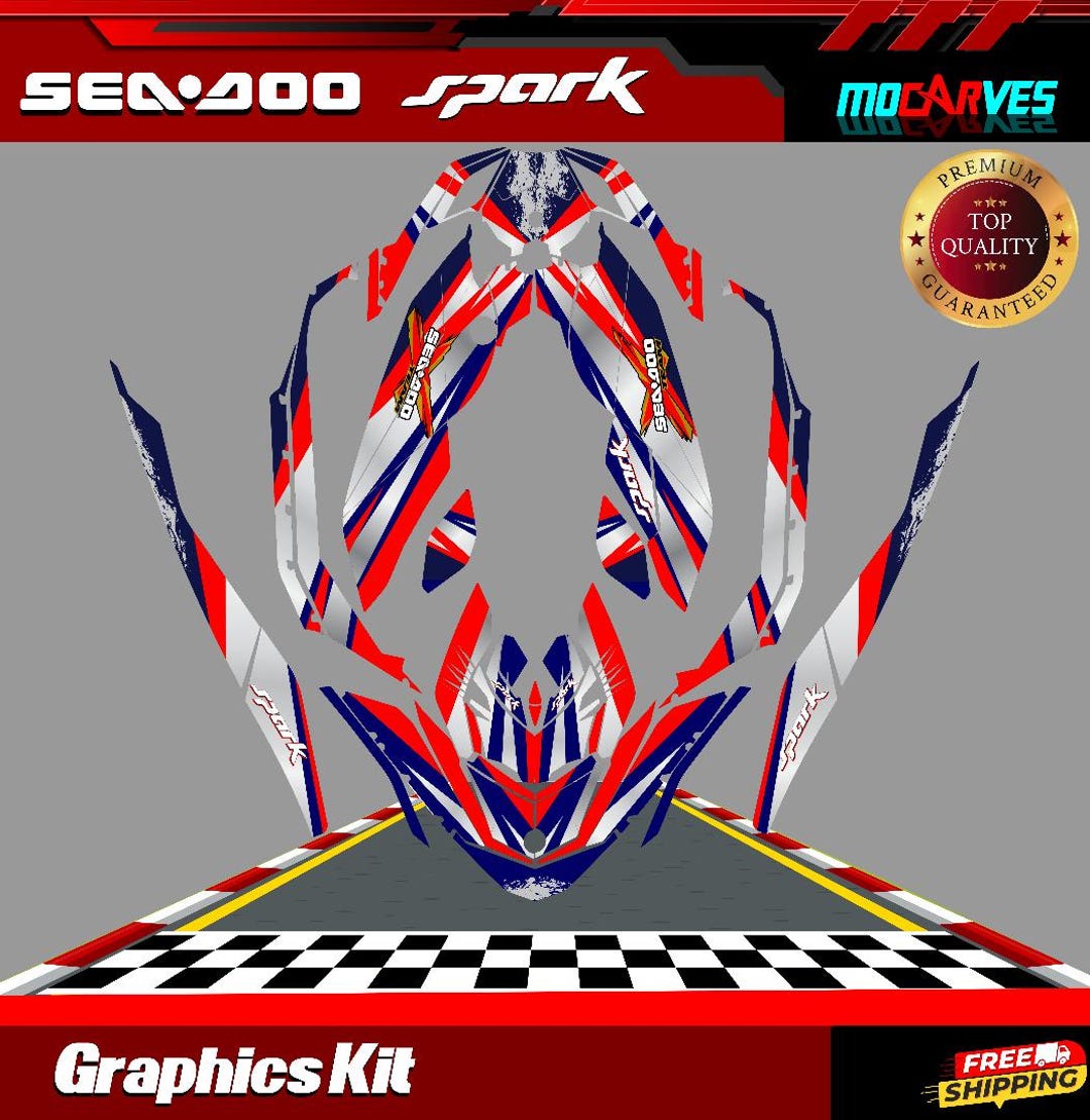 Fits SEA DOO SPARK Trixx 2 up + 3up Graphics Kit Decals Spark Stickers ...
