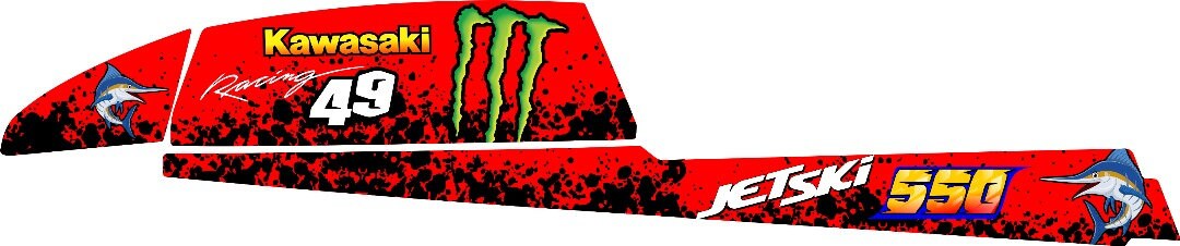 Jet Ski Kawasaki 550 Graphics Kit Decal Kawasaki 550 Sx Boat Stickers ...