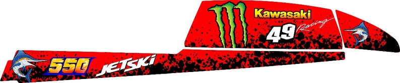 Jet Ski Kawasaki 550 Graphics Kit Decal Kawasaki 550 Sx Boat Stickers ...