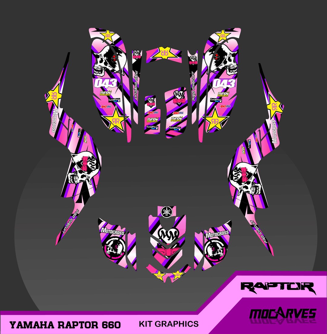 YAMAHA RAPTOR 660 660R Full Graphics Decals Stickers Kit Atv - Etsy