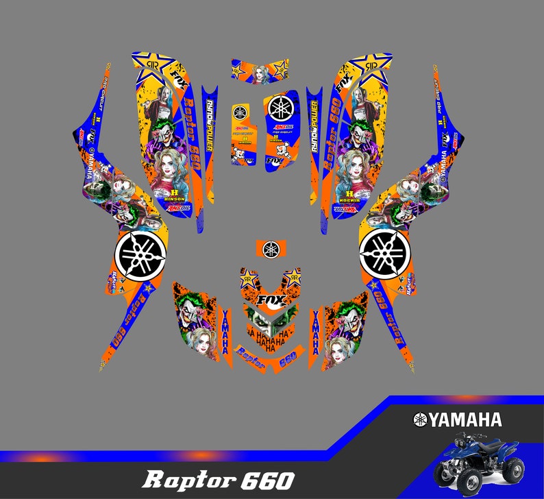 YAMAHA RAPTOR 660 660R Full Graphics Decals Stickers Kit Atv - Etsy