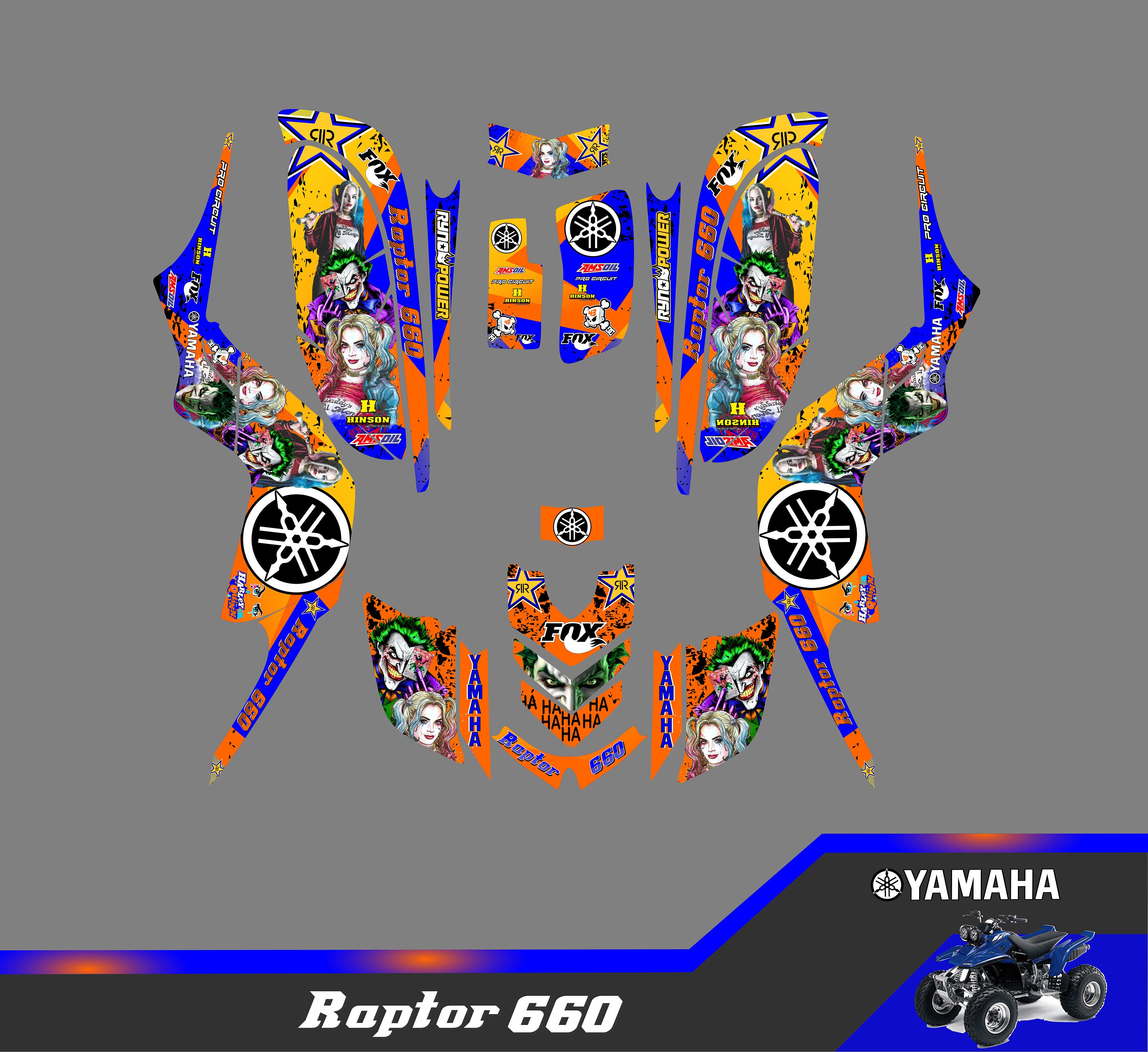 YAMAHA RAPTOR 660 660R Full Graphics Decals Stickers Kit Atv - Etsy