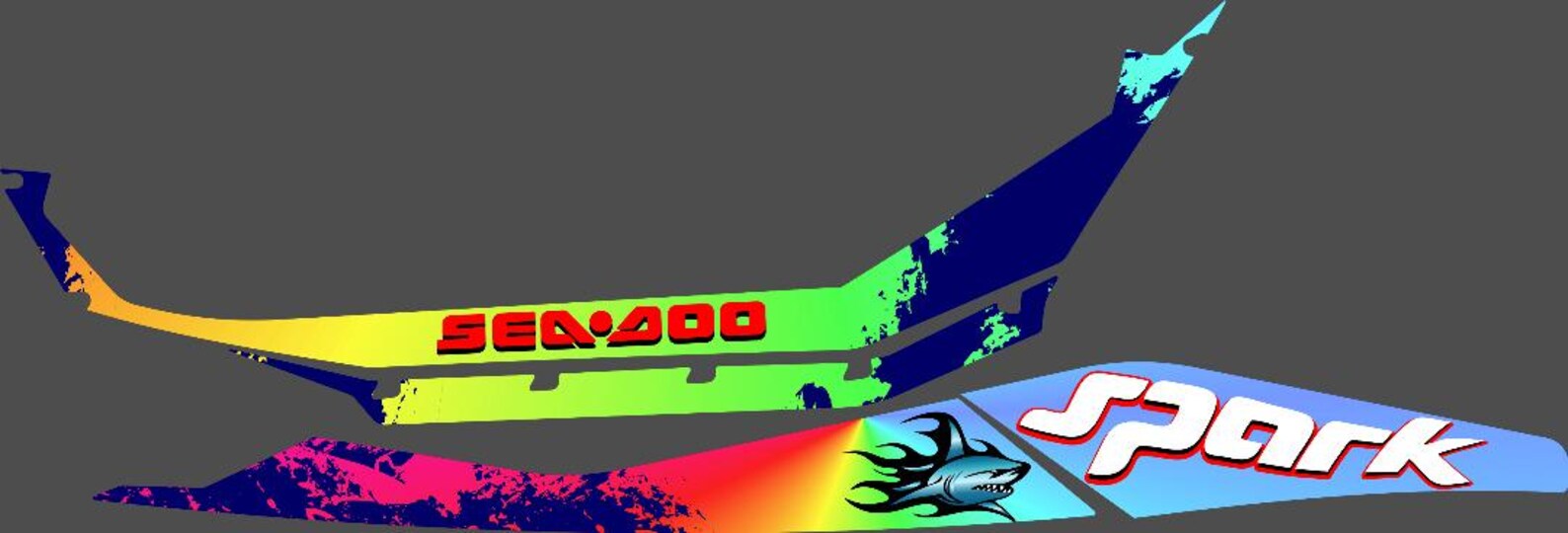 Fits SEA DOO SPARK Trixx 2 up + 3up Graphics Kit Decals Spark Stickers ...