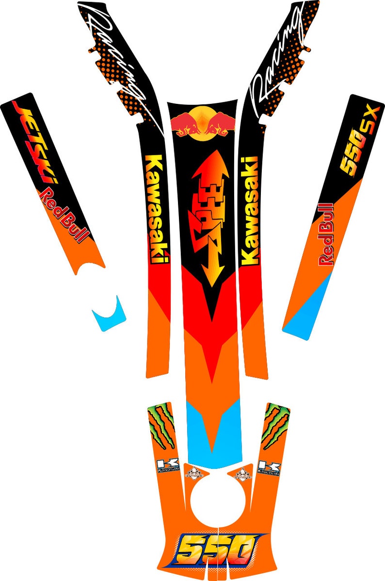 Jet Ski Graphics Kit Decal Decal Compatible With Kawasaki 550 Sx Boat ...