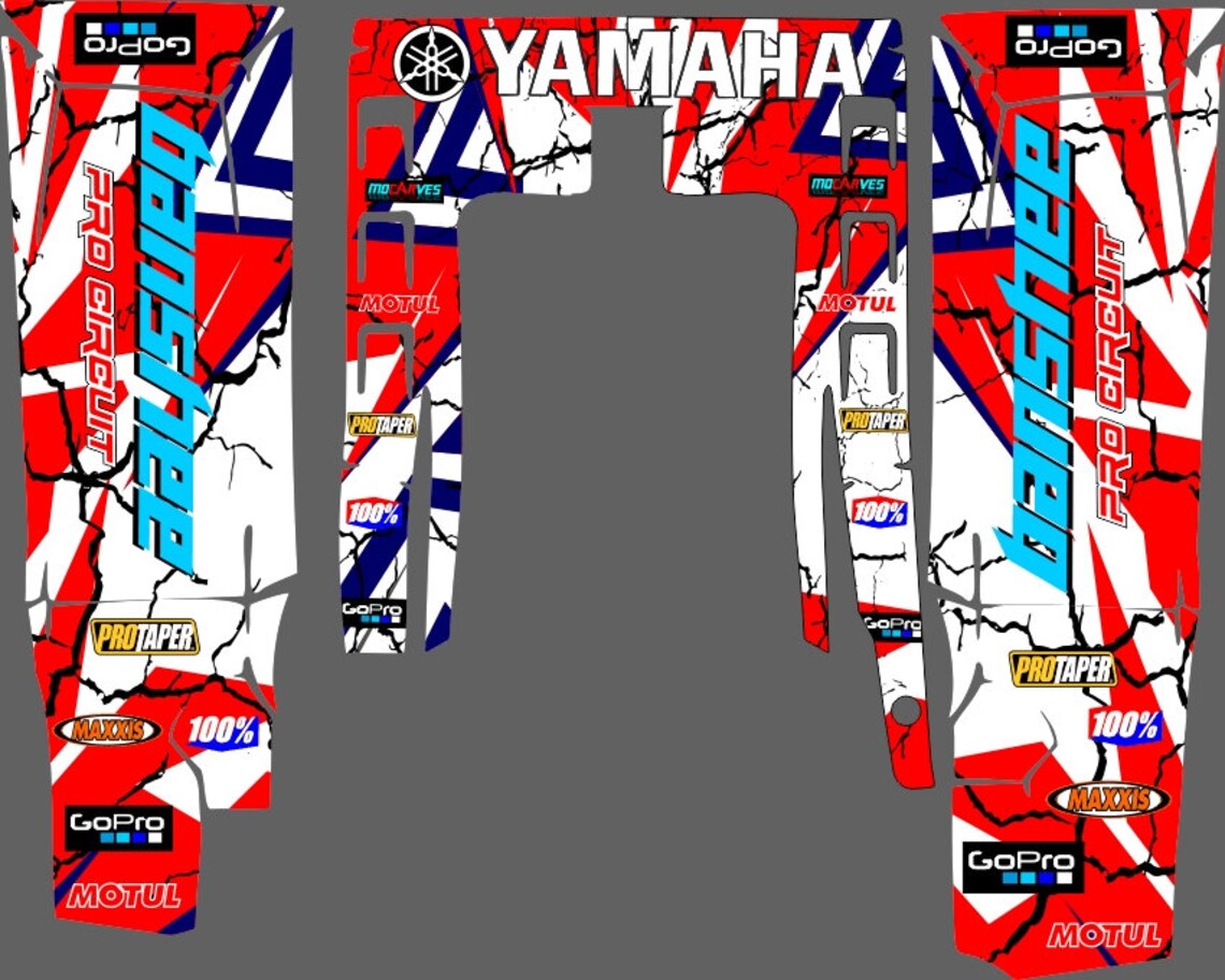 Yamaha Banshee 350 Full Graphics Kit Stickers Decals Atv - Etsy