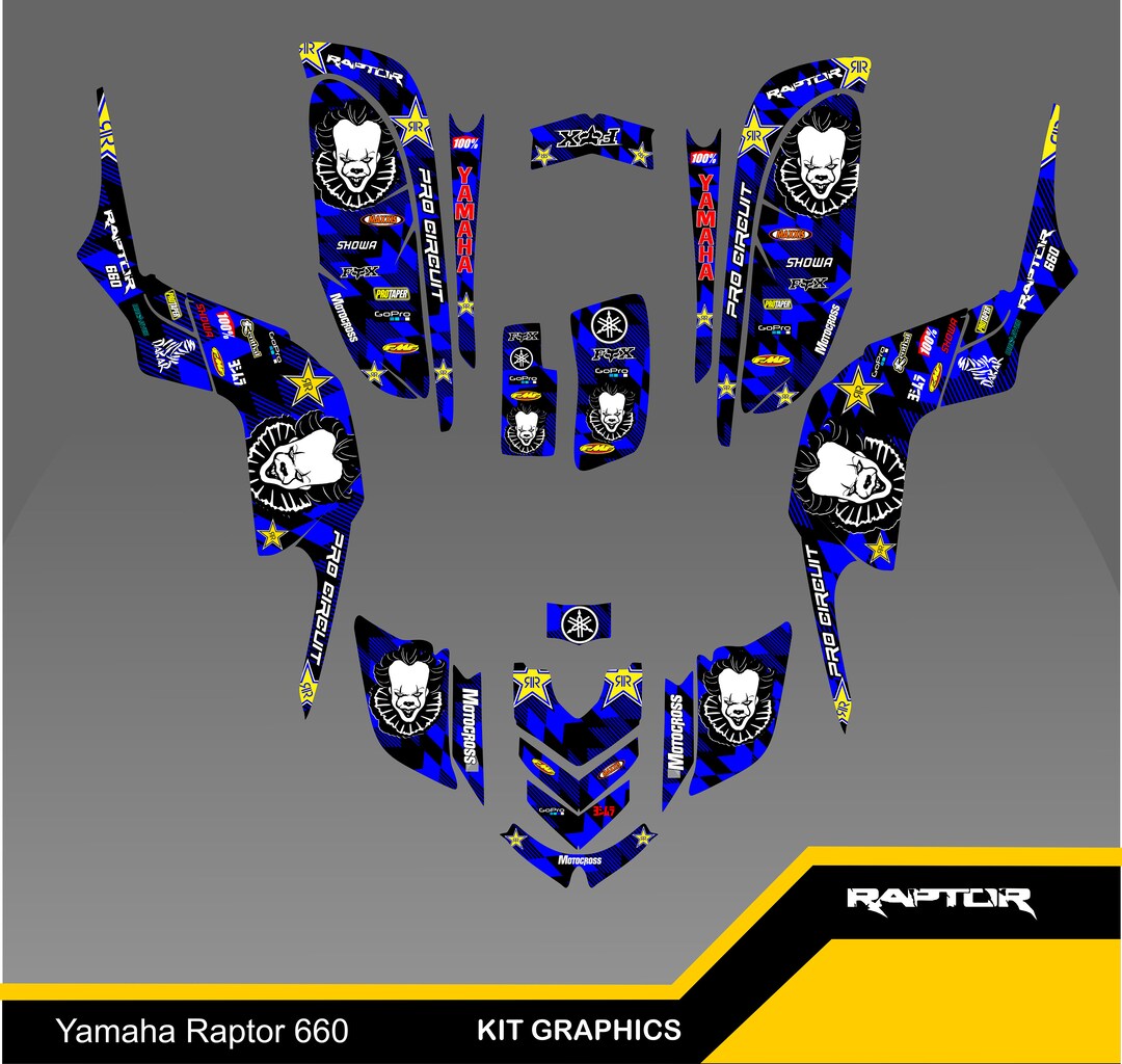 YAMAHA RAPTOR 660 660R Full Graphics Decals Stickers Kit Atv - Etsy