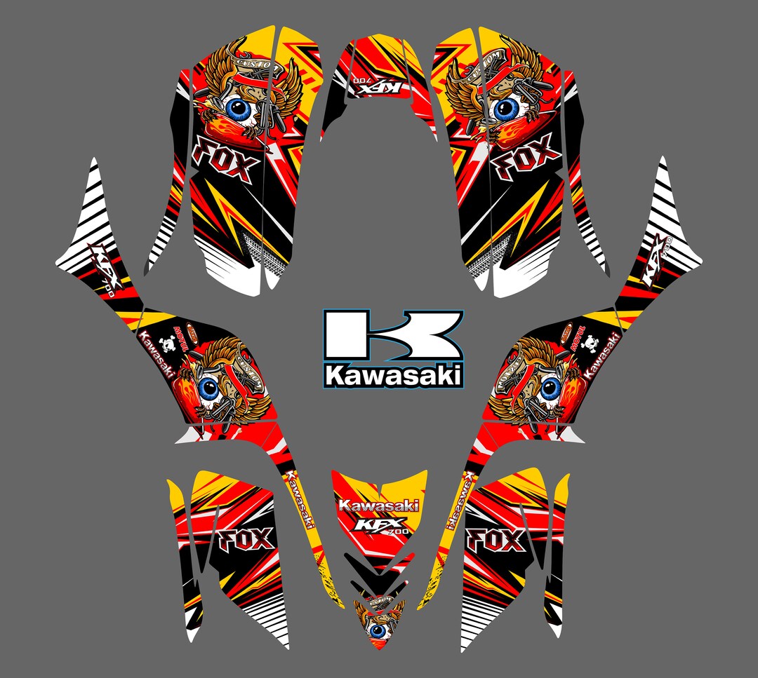 Kawasaki KFX 700 Full Graphics Kit Decals Stickers Atv Utv - Etsy