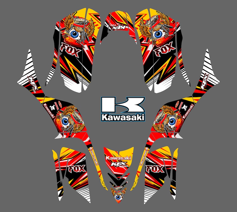 Kawasaki KFX 700 Full Graphics Kit Decals Stickers Atv Utv - Etsy