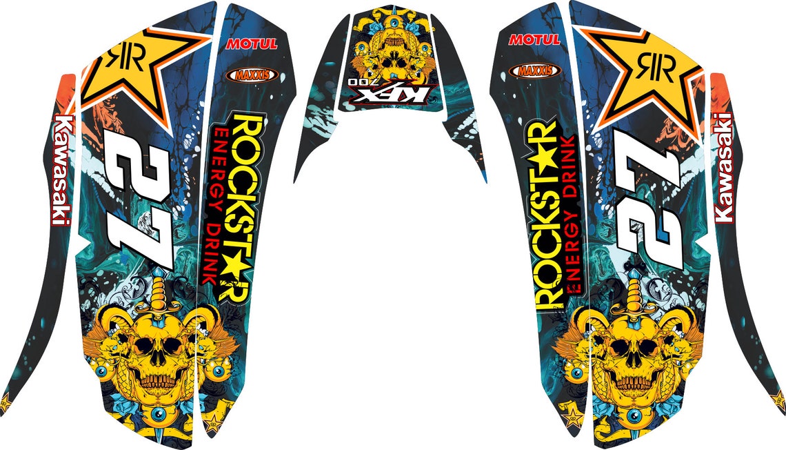 Kawasaki KFX 700 Full Graphics Kit Decals Stickers Atv Utv - Etsy