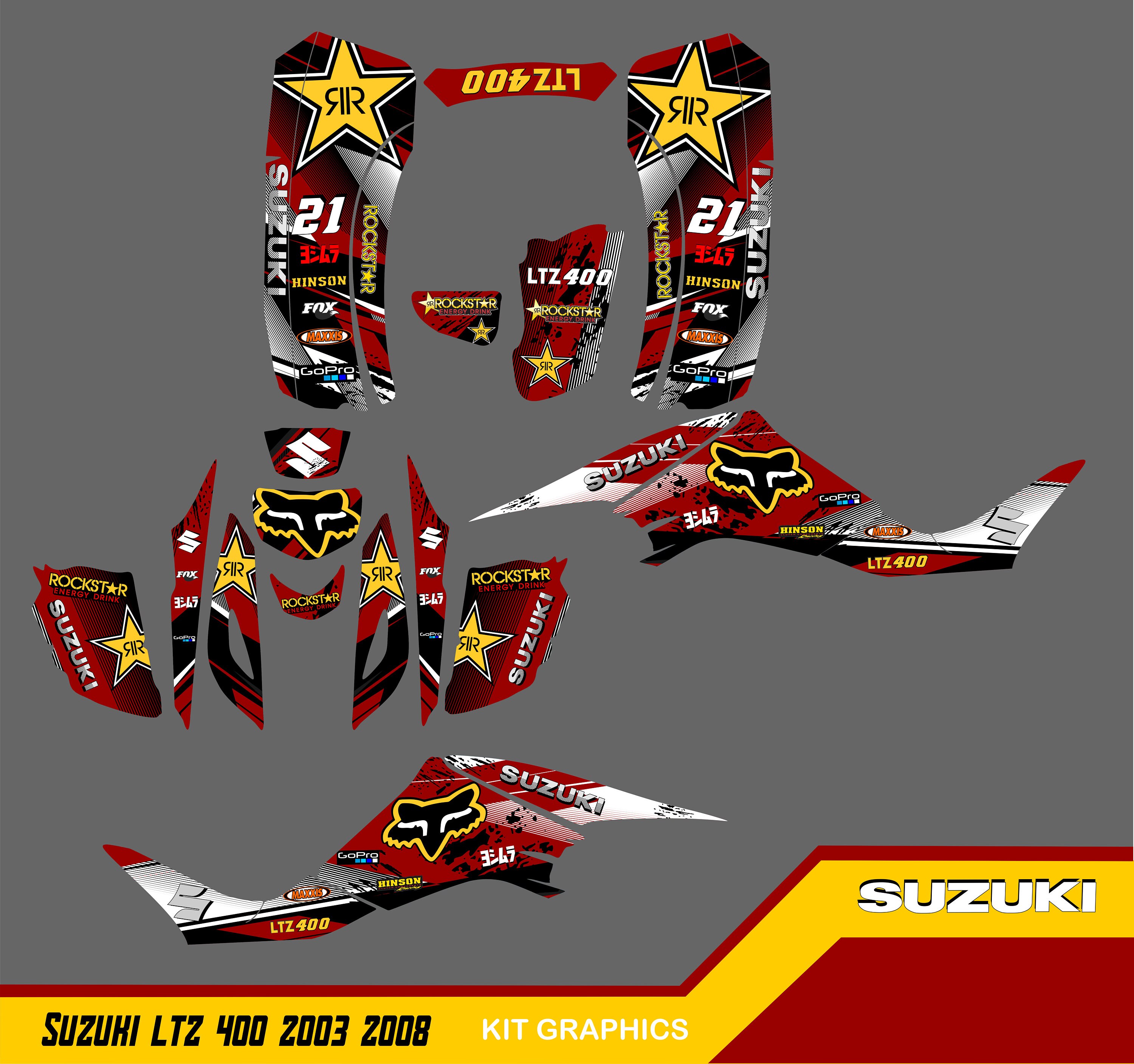 Suzuki LTZ 400 2003-2008 Graphics Kit Decals Stikers Ltz 400 Atv - Etsy