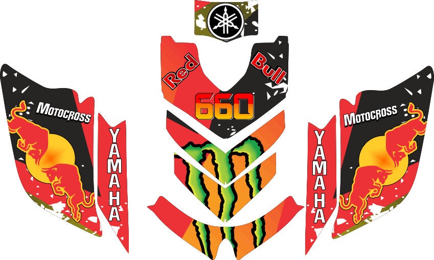 YAMAHA RAPTOR 660 660R Full Graphics Decals Stickers Kit Atv - Etsy