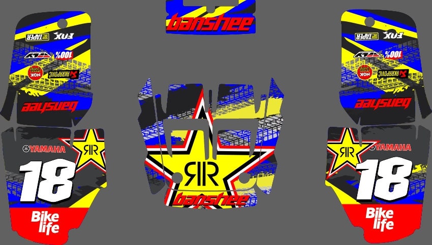 Yamaha Banshee 350 Full Graphics Kit Stickers Decals Atv - Etsy