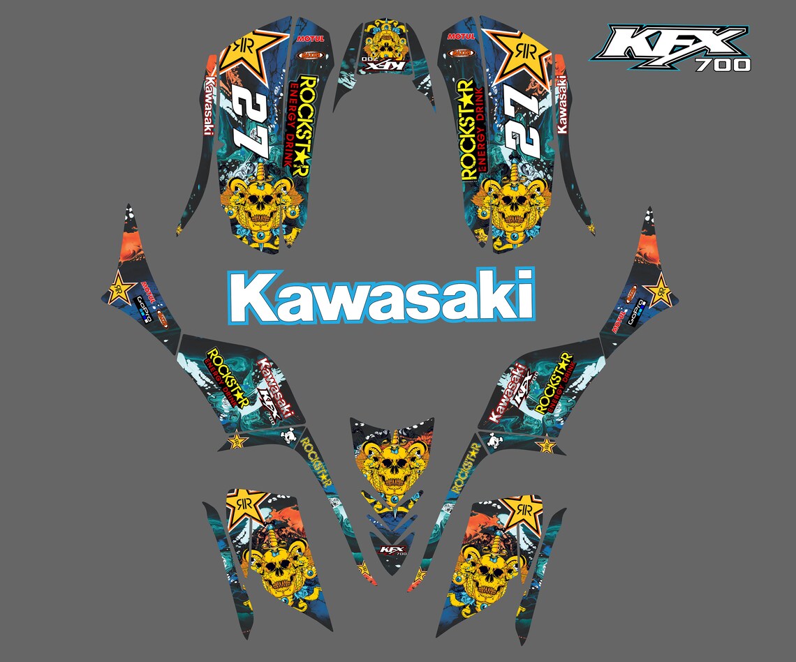 Kawasaki KFX 700 Full Graphics Kit Decals Stickers Atv Utv - Etsy