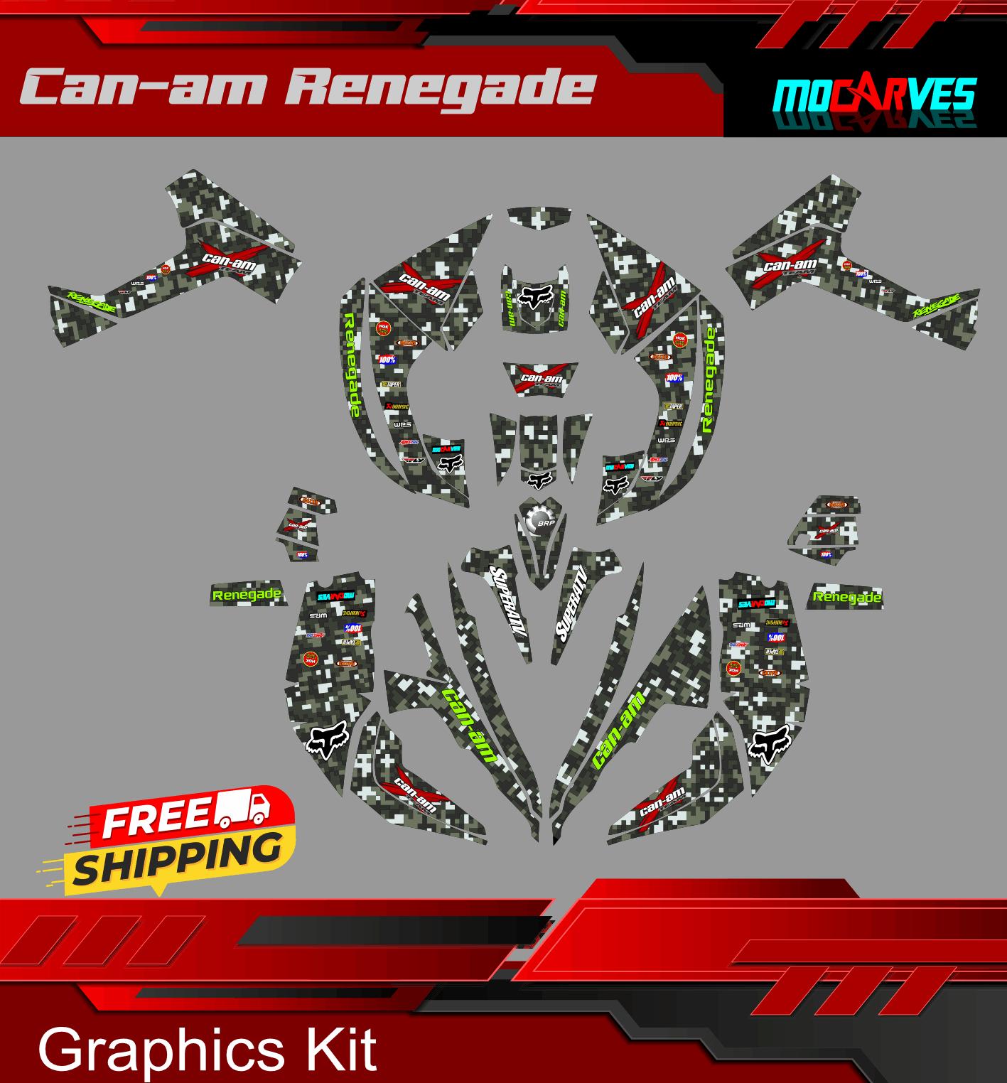 CAN-AM Renegade 500 800r 800x 1000 Graphics Kit Vinyl Renegade Stickers ...