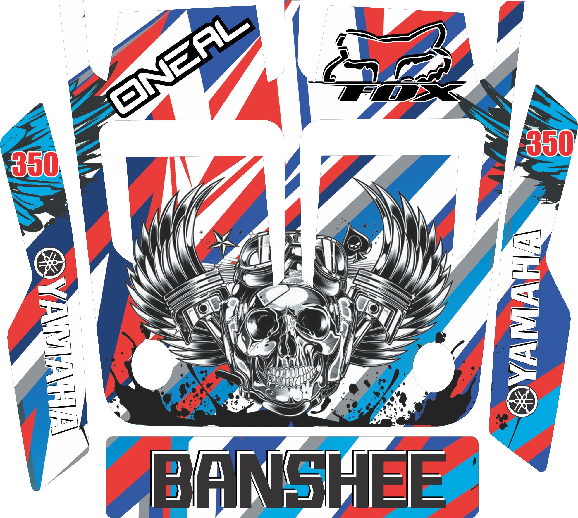 Yamaha Banshee 350 Full Graphics Kit Stickers Decals Atv - Etsy