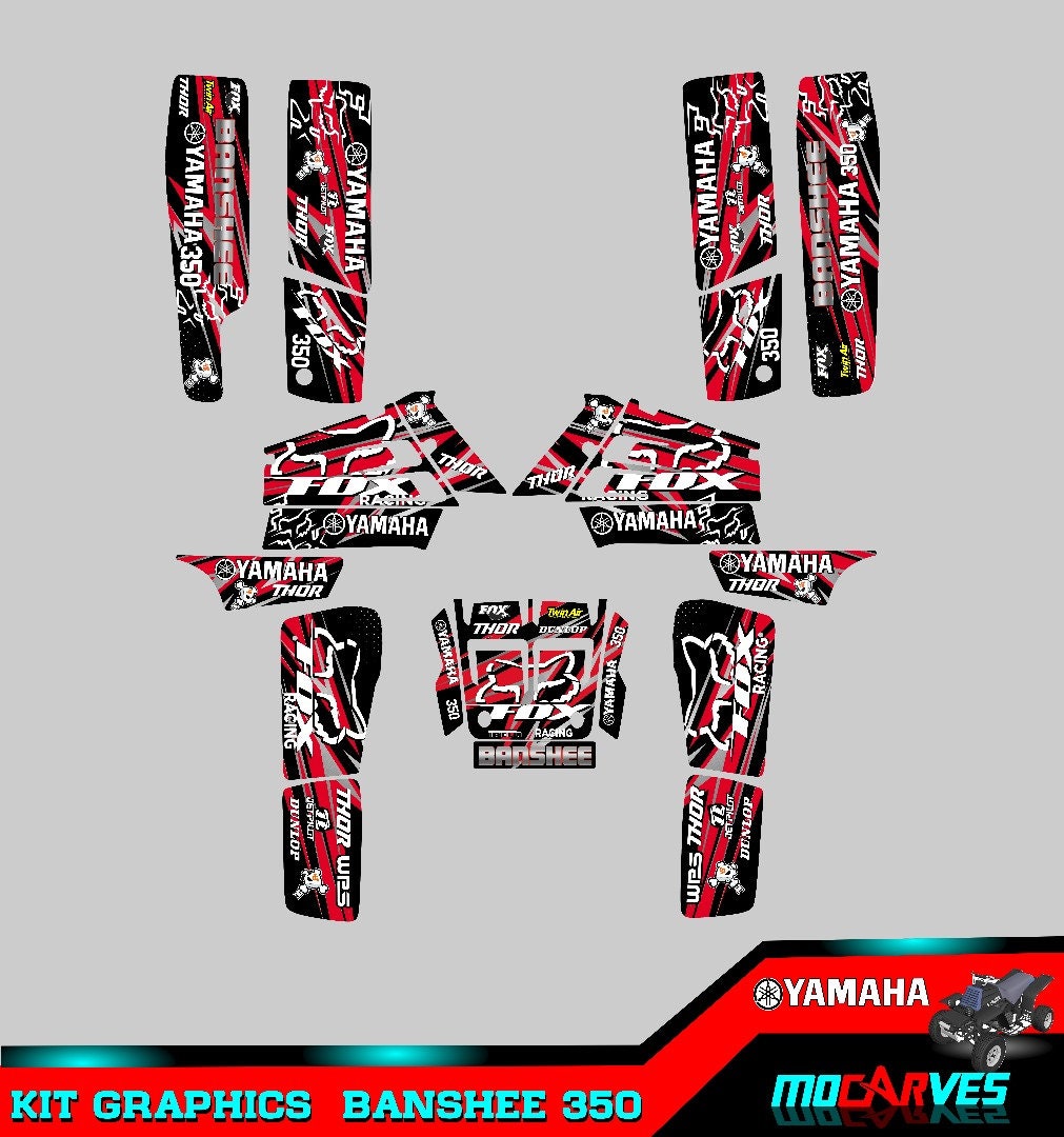 Yamaha Banshee 350 Full Graphics Kit Stickers Decals Atv - Etsy