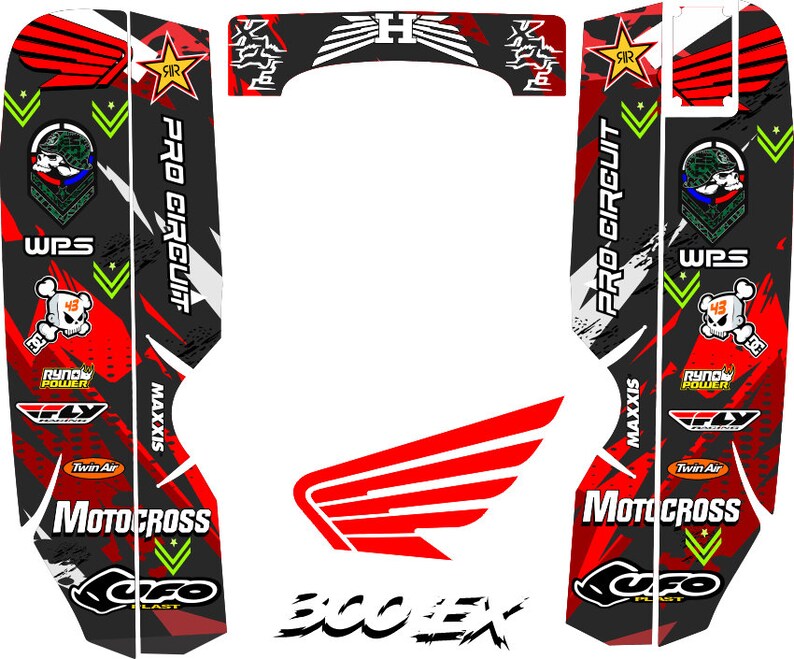 Honda Trx 300ex 1993 2006 Graphics Kit Decal Atv Utv - Etsy