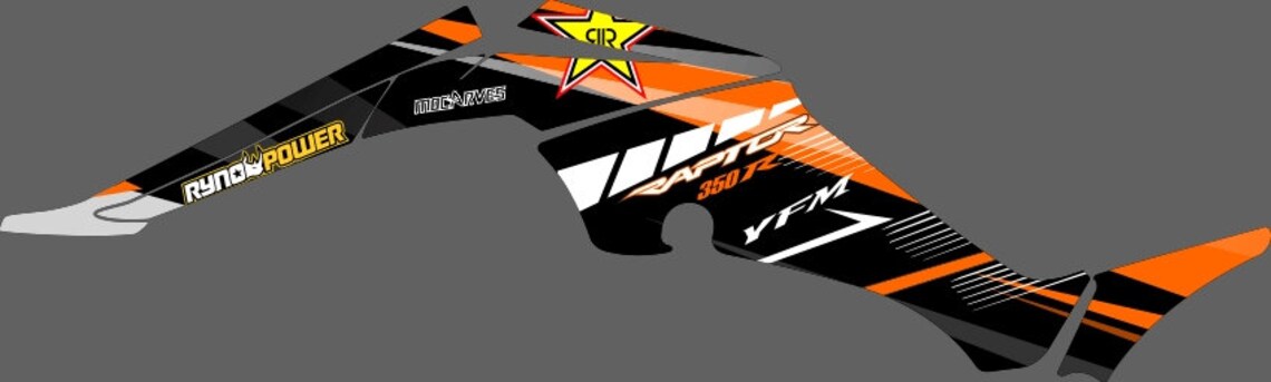 YAMAHA Raptor 350 Graphics Kit 2004 2006 2009 to 2014 Decals Stickers ...