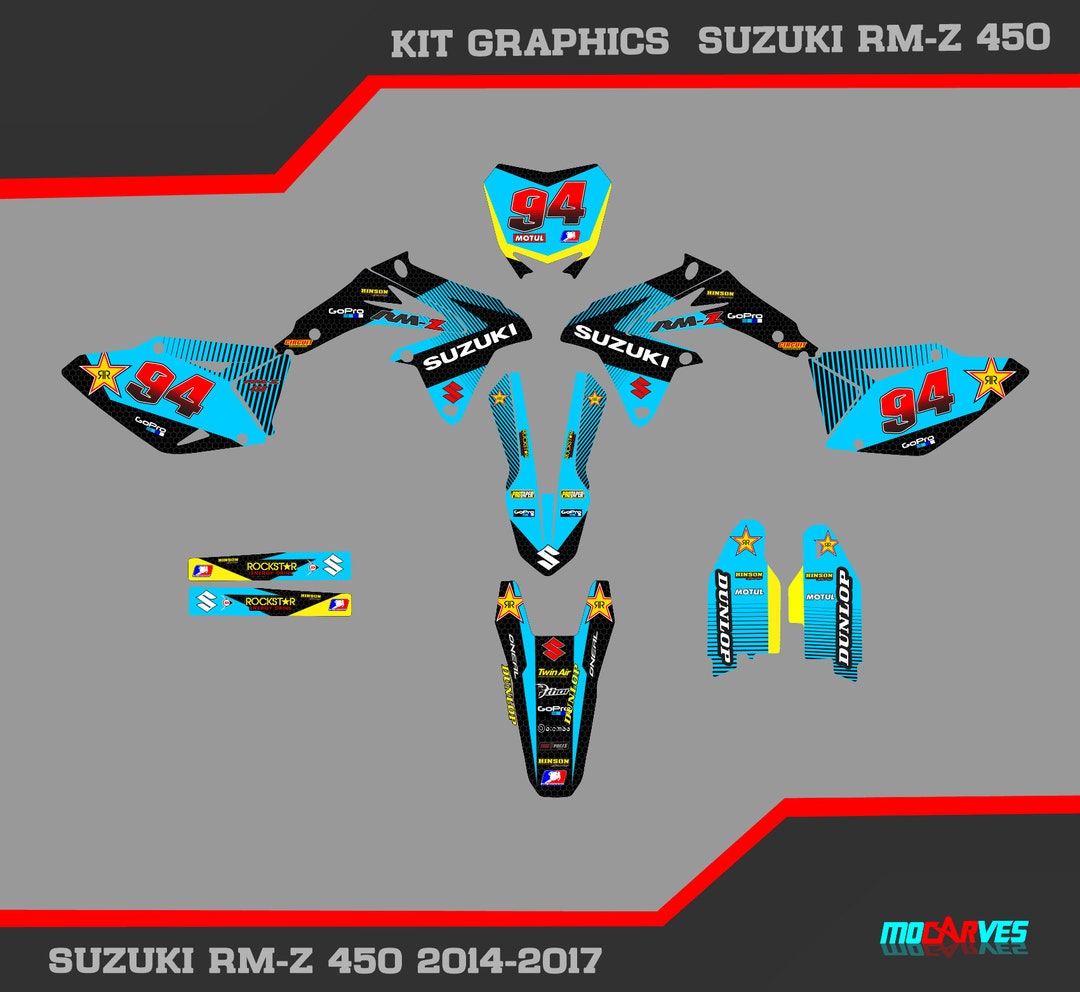 Suzuki Full Graphics RMZ 450 2017 Decals Stickers Kit Motocross - Etsy