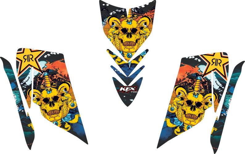 Kawasaki KFX 700 Full Graphics Kit Decals Stickers Atv Utv - Etsy