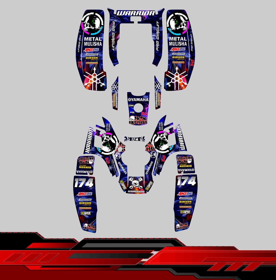 Yamaha Warrior 350 Full Graphics Kit Stickers Decals Atv - Etsy