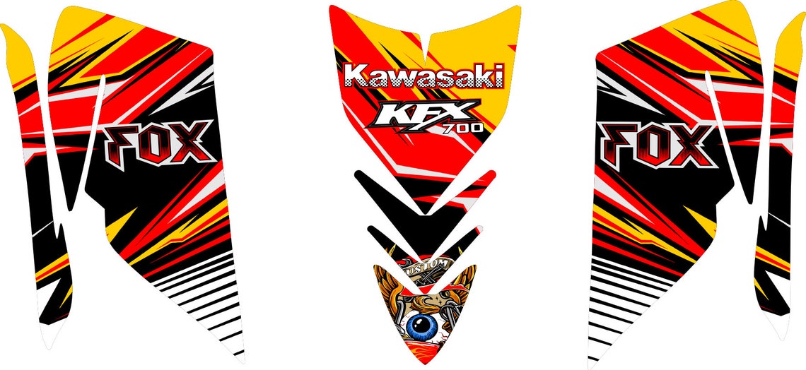 Kawasaki KFX 700 Full Graphics Kit Decals Stickers Atv Utv - Etsy