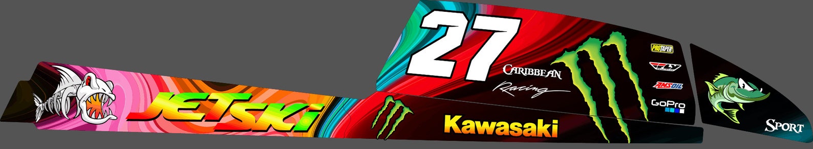 Jet Ski Graphics Kit Decal Decal Compatible With Kawasaki 550 Sx Boat ...