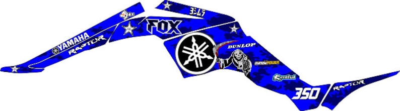 YAMAHA Raptor 350 Graphics Kit 2004 2006 2009 to 2014 Decals Stickers ...