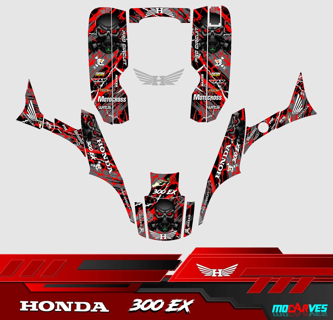 Honda Trx 300ex 1993 2006 Graphics Kit Decal Atv Utv - Etsy
