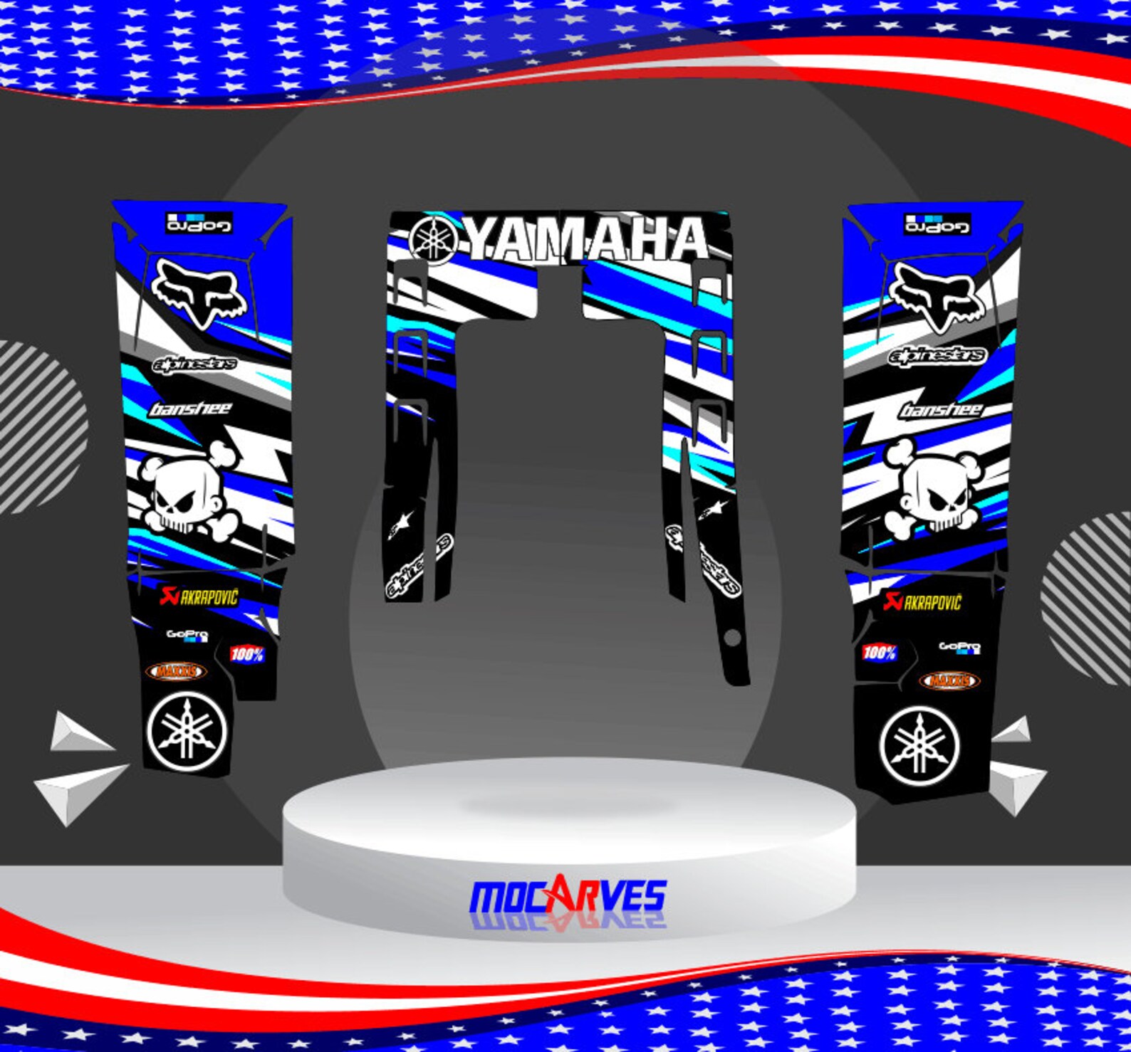 Yamaha Banshee 350 Full Graphics Kit Stickers Decals Atv - Etsy