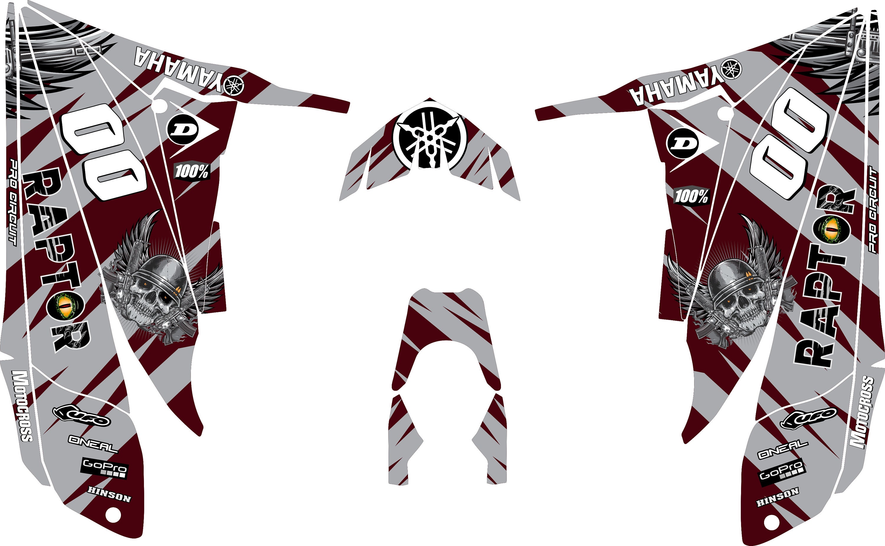 YAMAHA Raptor 350 Graphics Kit 2004 2006 2009 to 2014 Decals - Etsy