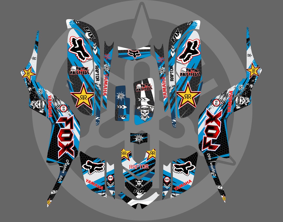 YAMAHA RAPTOR 660 660R Full Graphics Decals Stickers Kit Atv - Etsy