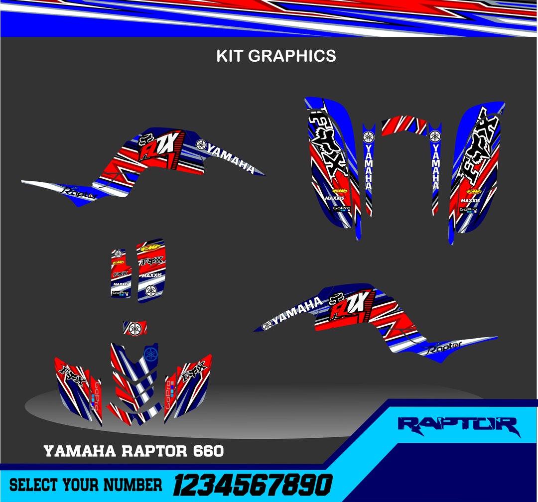 YAMAHA RAPTOR 660 660R Full Graphics Decals Stickers Kit Atv - Etsy