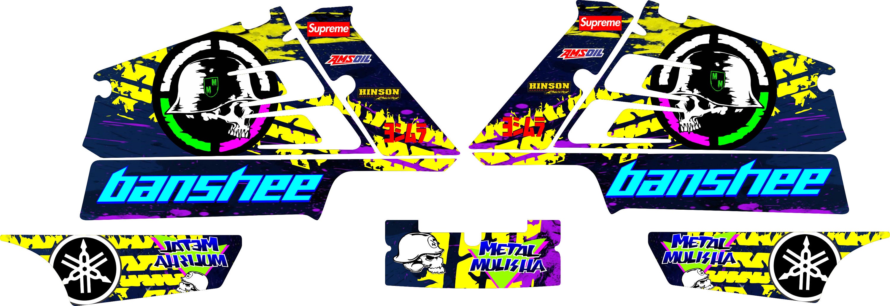Yamaha Banshee 350 Full Graphics Kit Stickers Decals Atv - Etsy