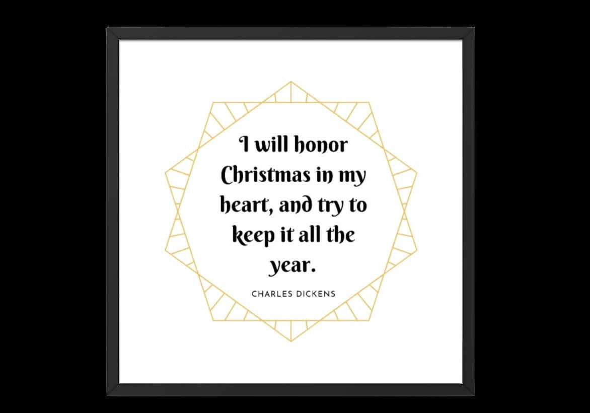 Set of 3 Christmas Quote Cards or Prints, Charles Dickens Quote, A ...