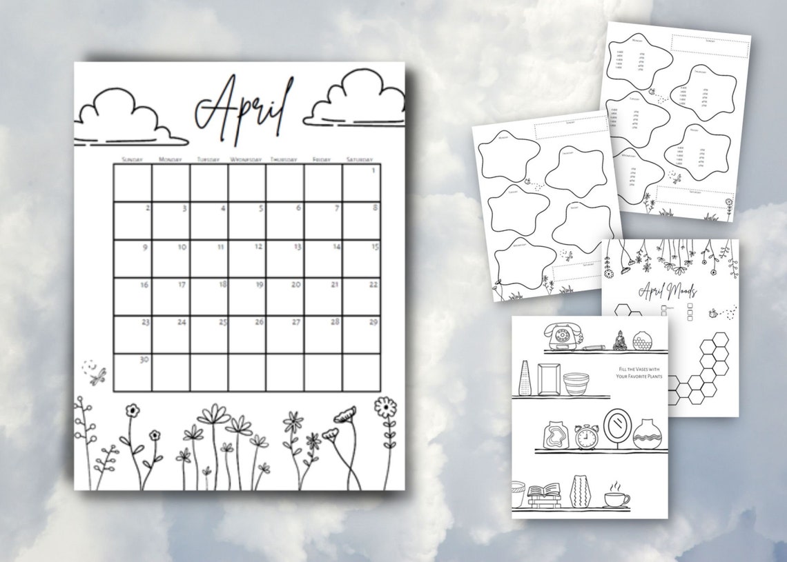 6 Month Doodle Bullet Journal Bundle Customizable Spread - Etsy