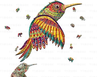 Jigsaw Puzzle Hummingbird - Etsy